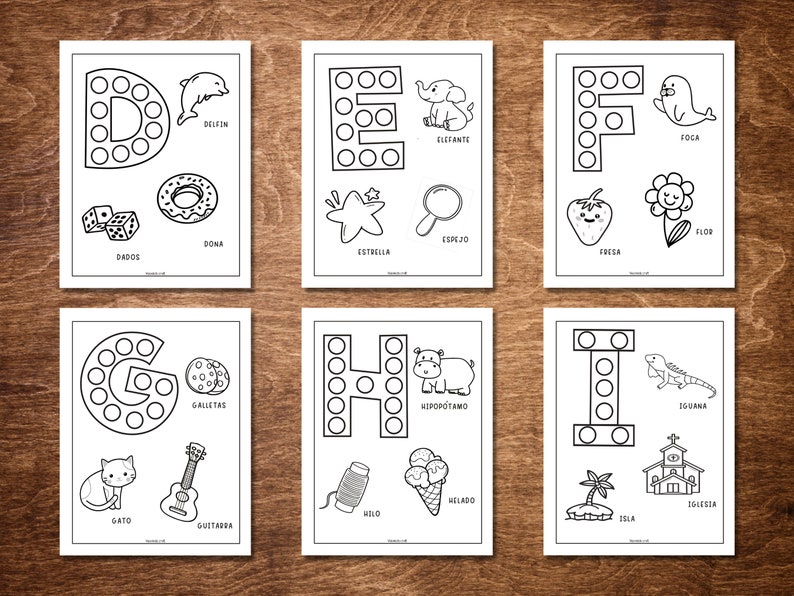 Spanish Dot-a-dot Alphabet, Dot Marker Activity, A-Z Animals Coloring ...