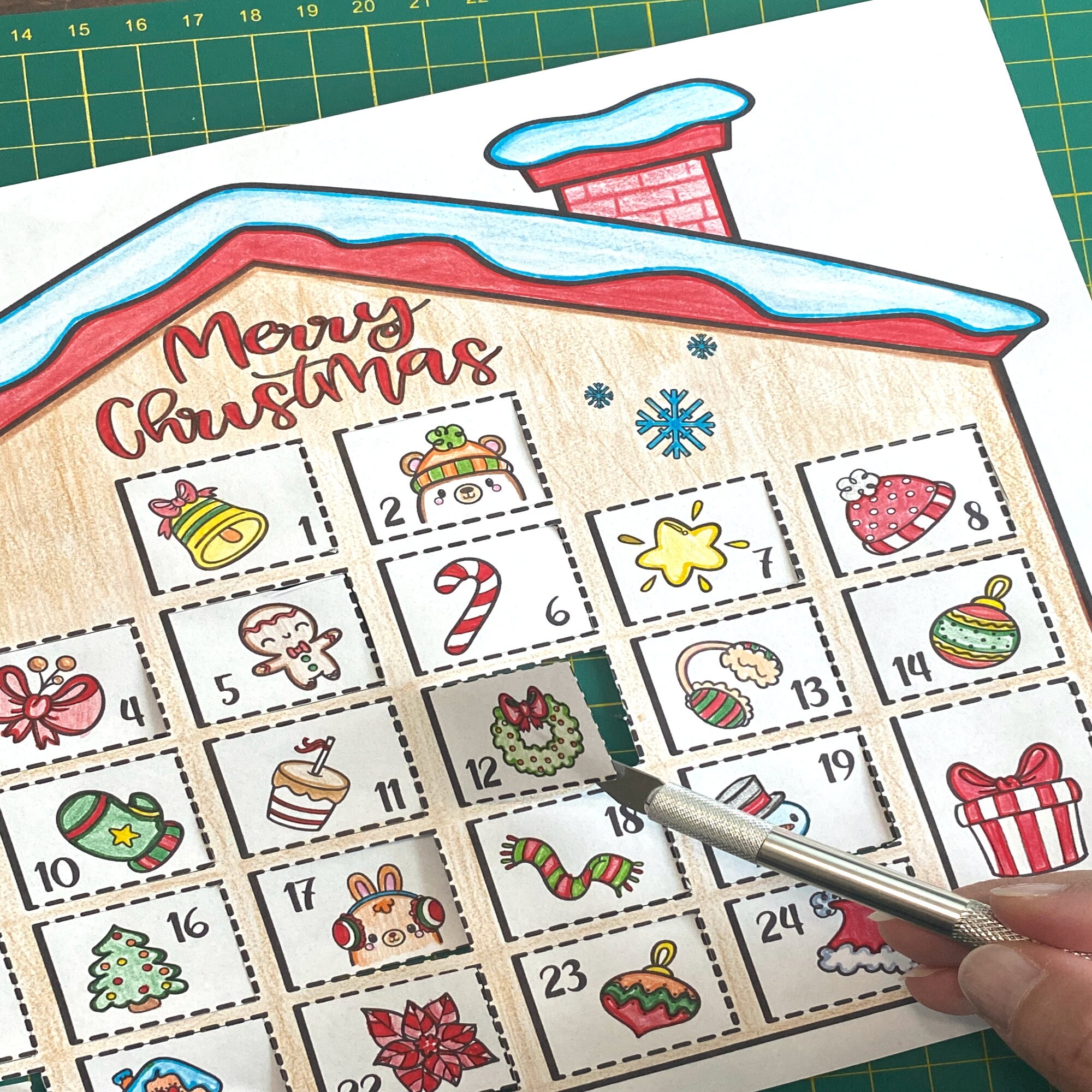 Coloring Advent Calendar Printable,christmas Activities for Kids ...