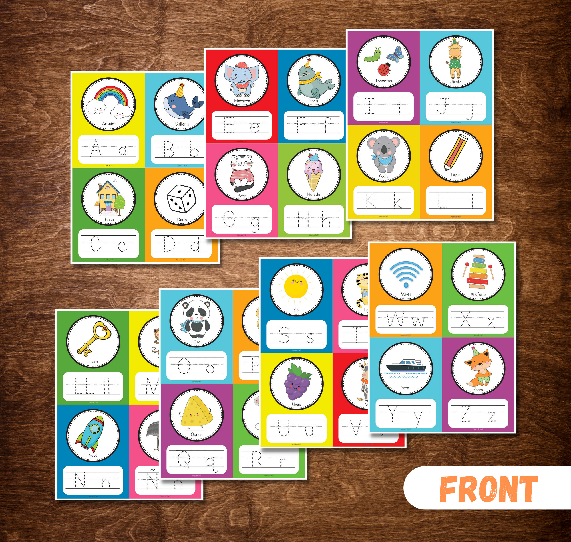 28 Spanish Alphabet Tracing Flash Cards Handwriting Practice - Etsy