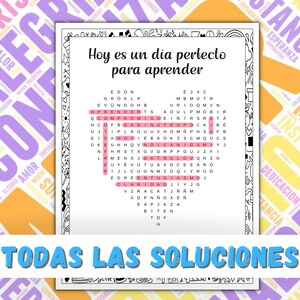 Word Search for Kids in Spanish Motivational Phrases for - Etsy
