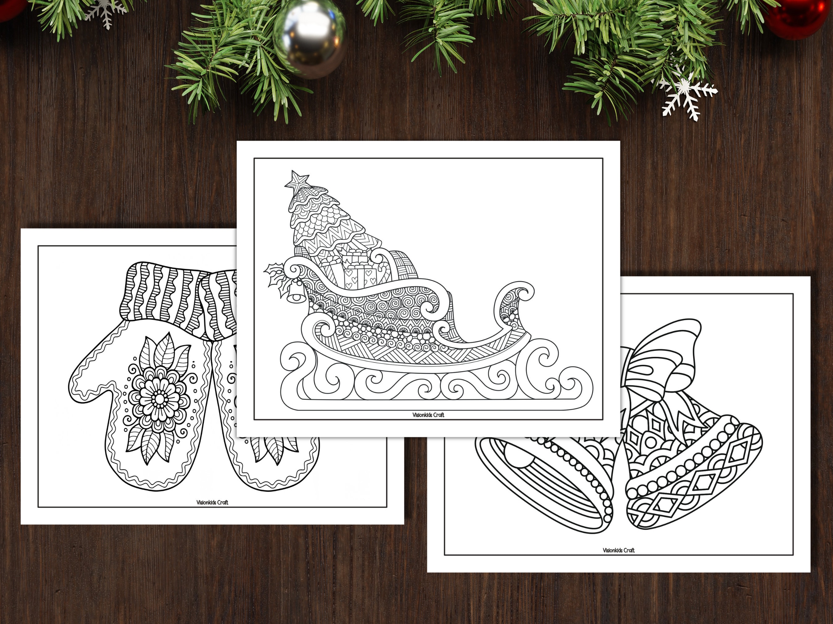 Christmas Printables Zentangle Inspired, Mandala Christmas, Christmas ...