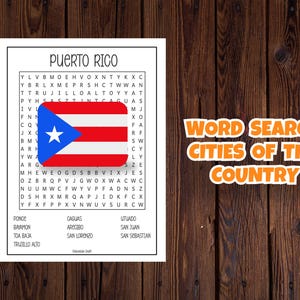 Puerto Rico Word Search and Coloring Page for Kids, Fun Facts for ...