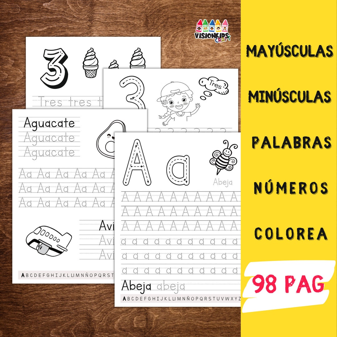 Spanish Alphabet Worksheet, Handwriting Practice, Numbers, Words, Count ...