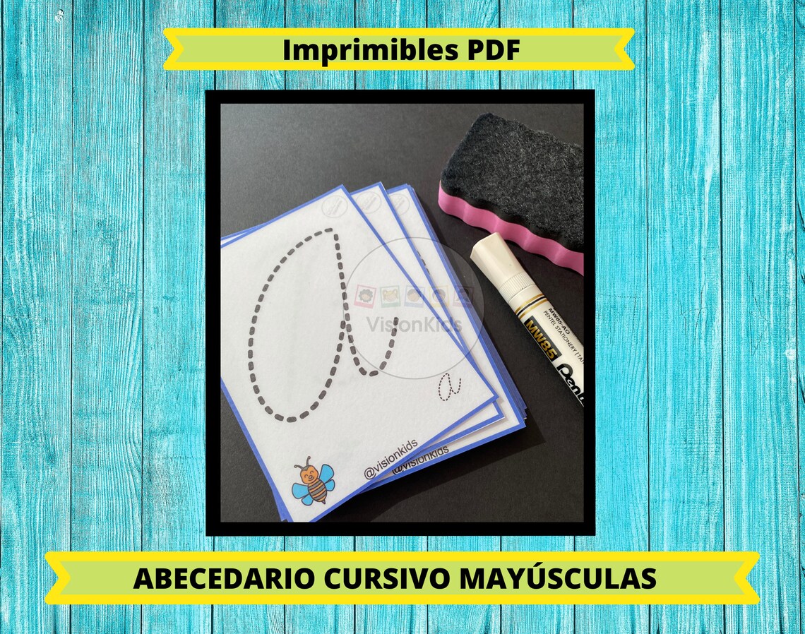 Spanish Cursive Alphabet Flashcards Printable, Handwriting Practice ...