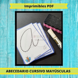 Spanish Cursive Alphabet Flashcards Printable, Handwriting Practice ...