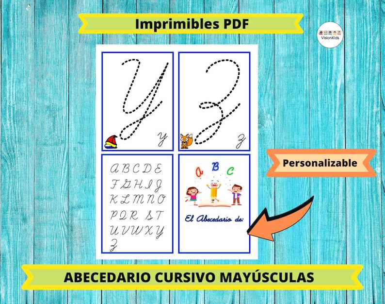 Spanish Cursive Alphabet Flashcards Printable, Handwriting Practice ...