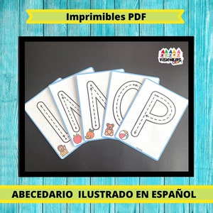 Spanish Flash Cards Printable Spanish Alphabet Handwriting - Etsy