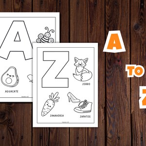 Spanish Big Alphabet, Printable Activity, A-Z Animals Coloring Pages ...