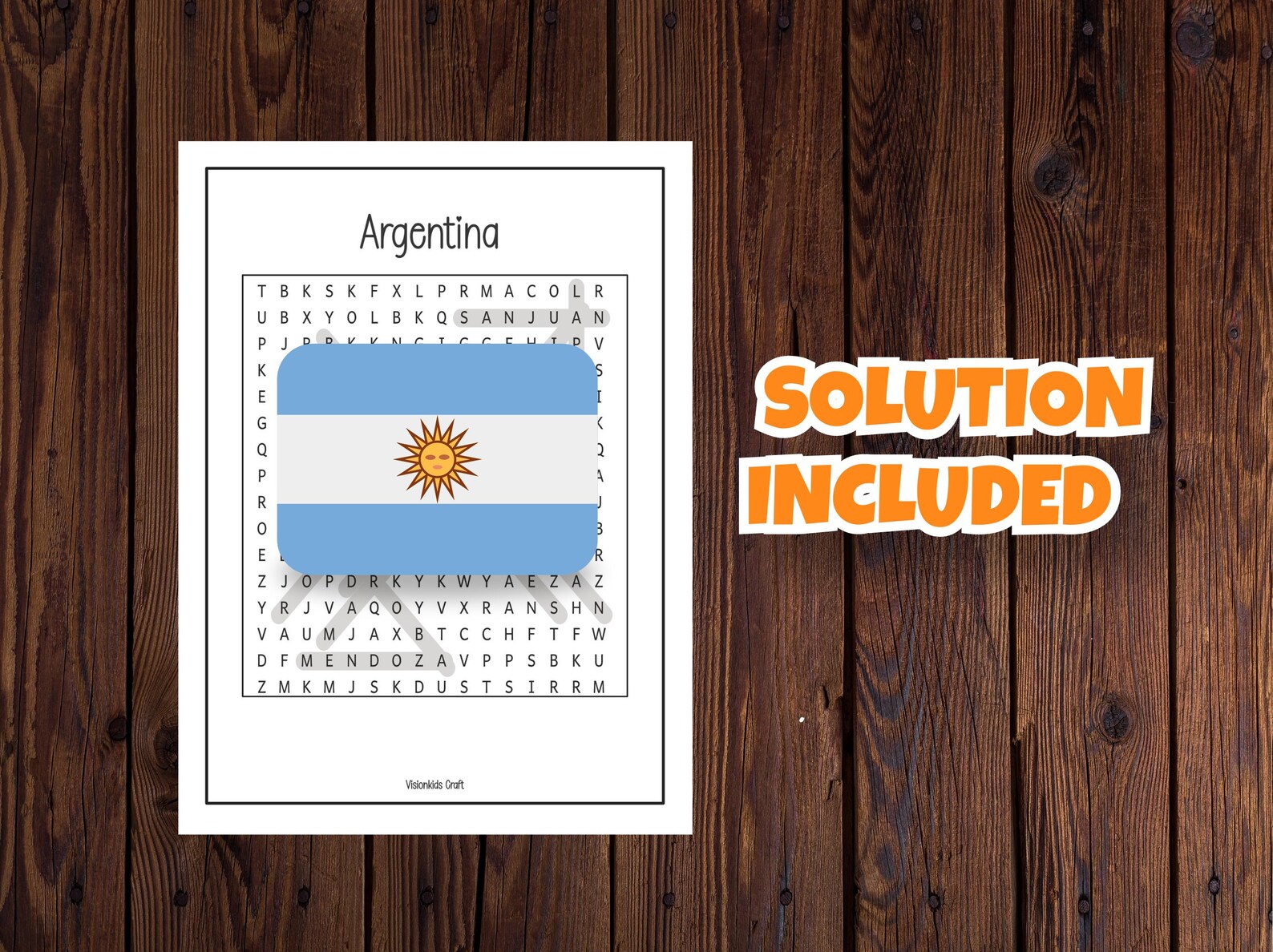 Argentina Word Search and Coloring Page for Kids, Fun Facts for ...