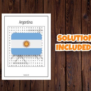 Argentina Word Search and Coloring Page for Kids, Fun Facts for ...