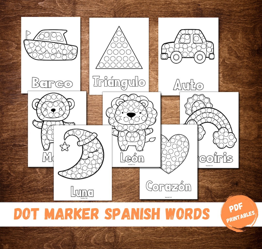 Dot Marker Spanish Words,dot Marker Printable for Kids,dot Marker ...