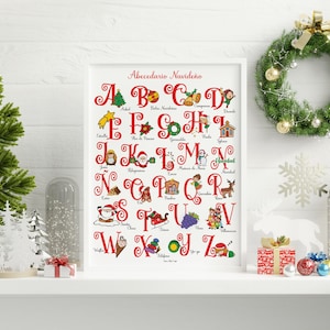 Printable Christmas Alphabet, Spanish Christmas Poster, Christmas Prin ...