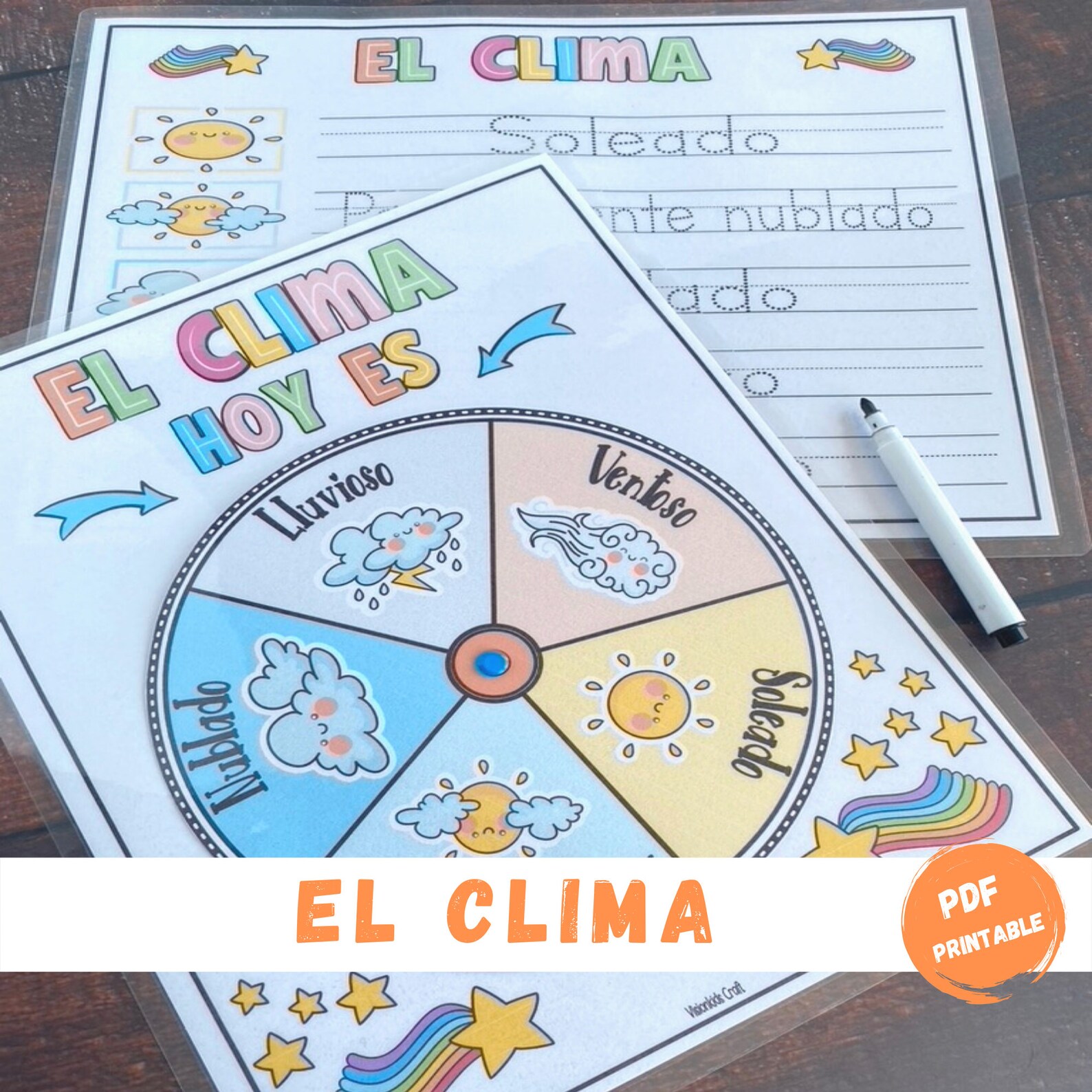 Rueda meteorológica para niños, hora del círculo imprimible, gráfico ...