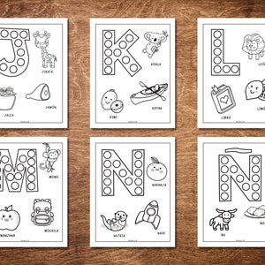 Spanish Dot-a-dot Alphabet, Dot Marker Activity, A-Z Animals Coloring ...