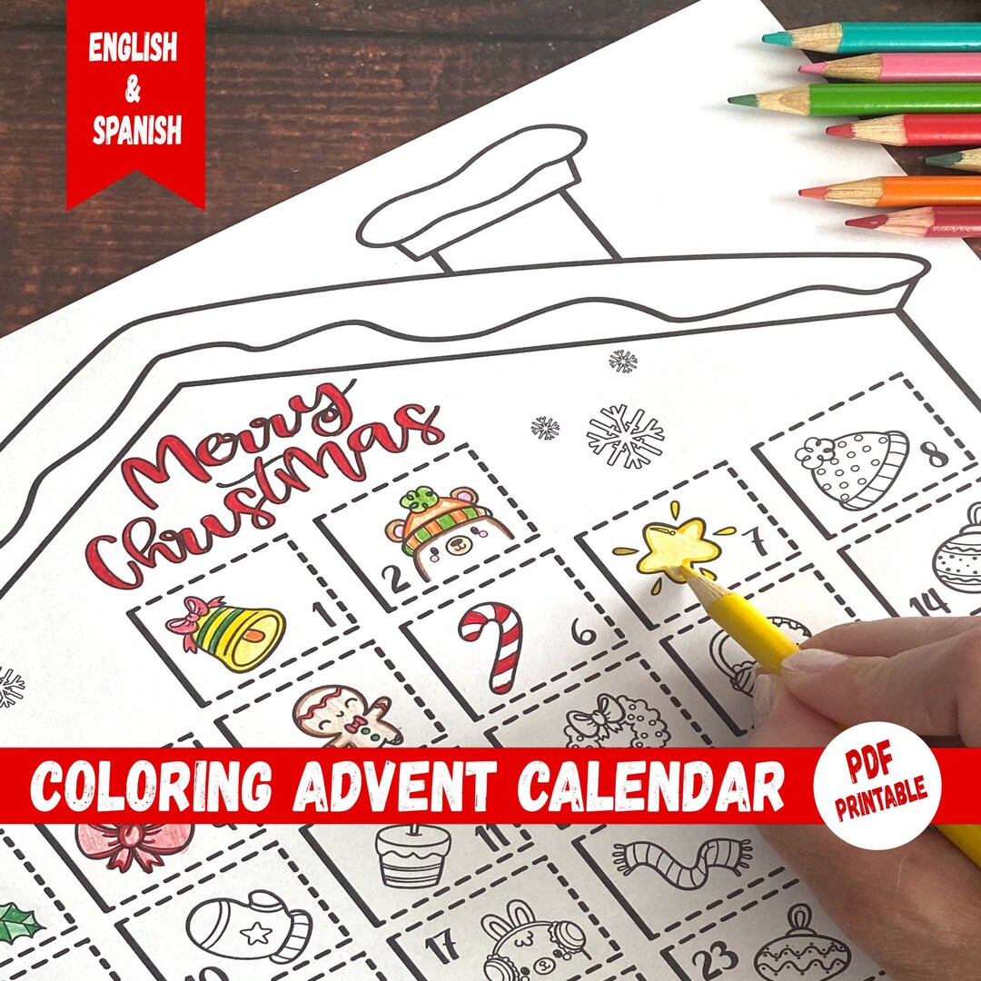Coloring Advent Calendar Printable,christmas Activities for Kids ...
