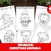 Bilingual Christmas Animals Coloring Pages, Spanish & English (PDF) - Etsy