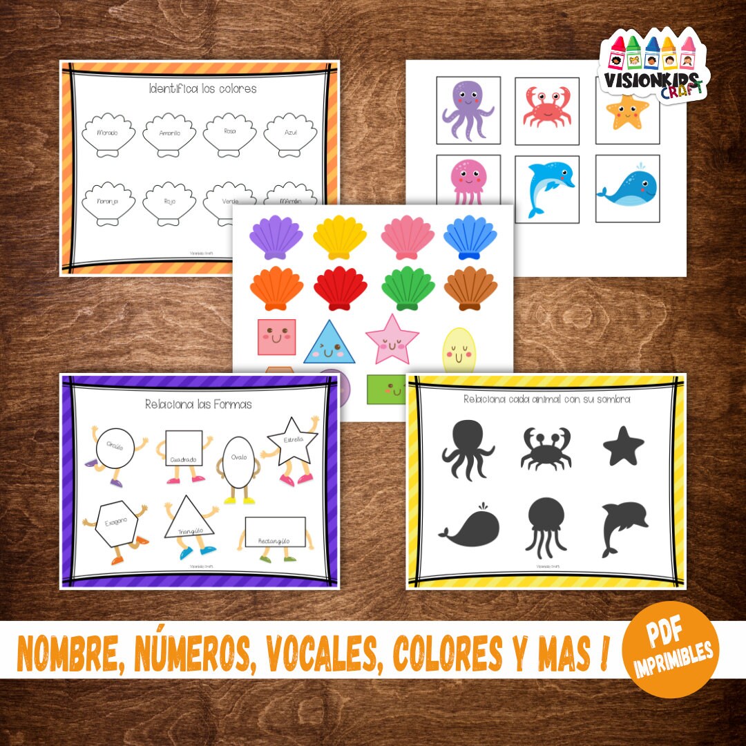 Educational Spanish Activity Book for Preschool Kids, Personalized Name ...