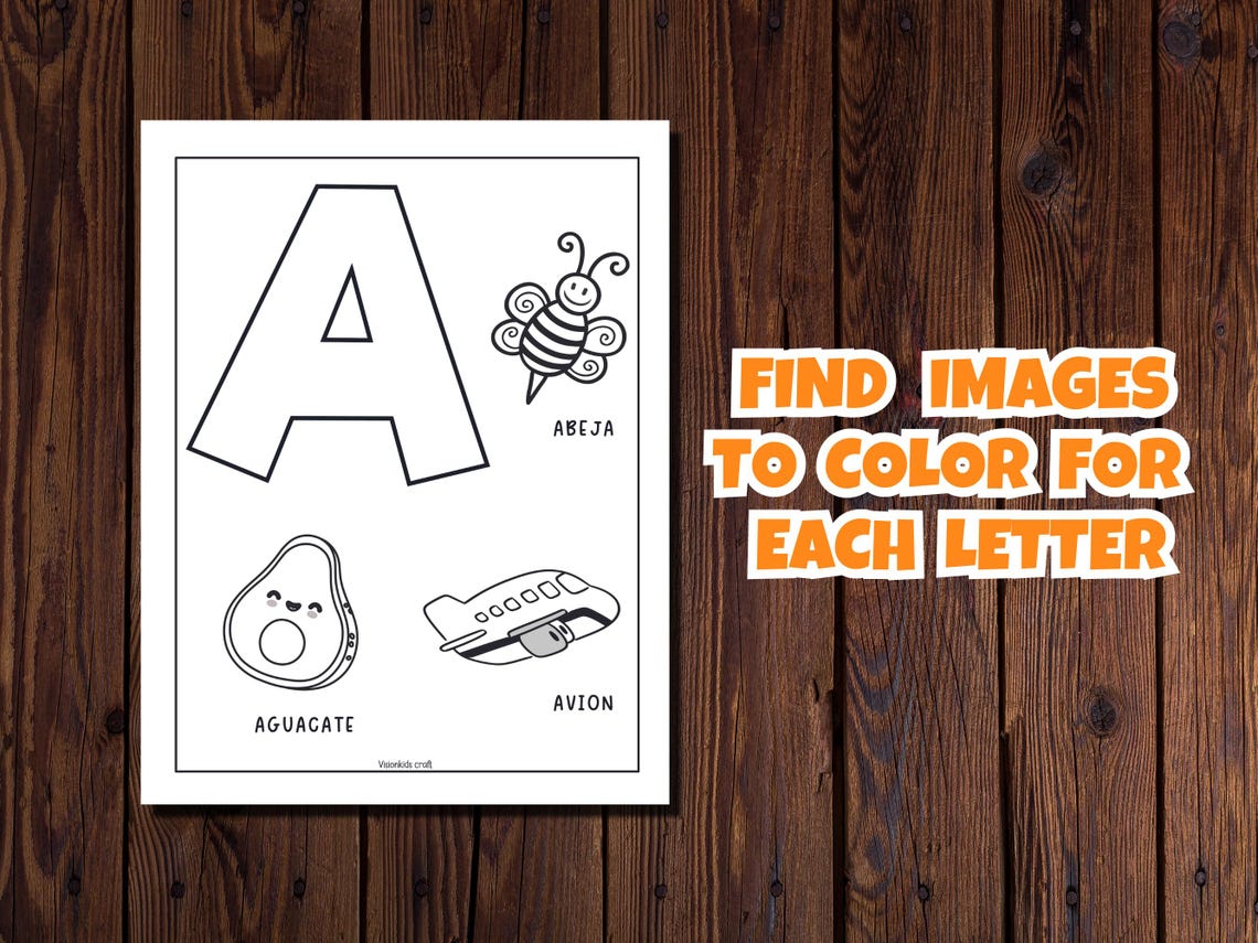 Spanish Big Alphabet, Printable Activity, A-Z Animals Coloring Pages ...