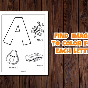 Spanish Big Alphabet, Printable Activity, A-Z Animals Coloring Pages ...