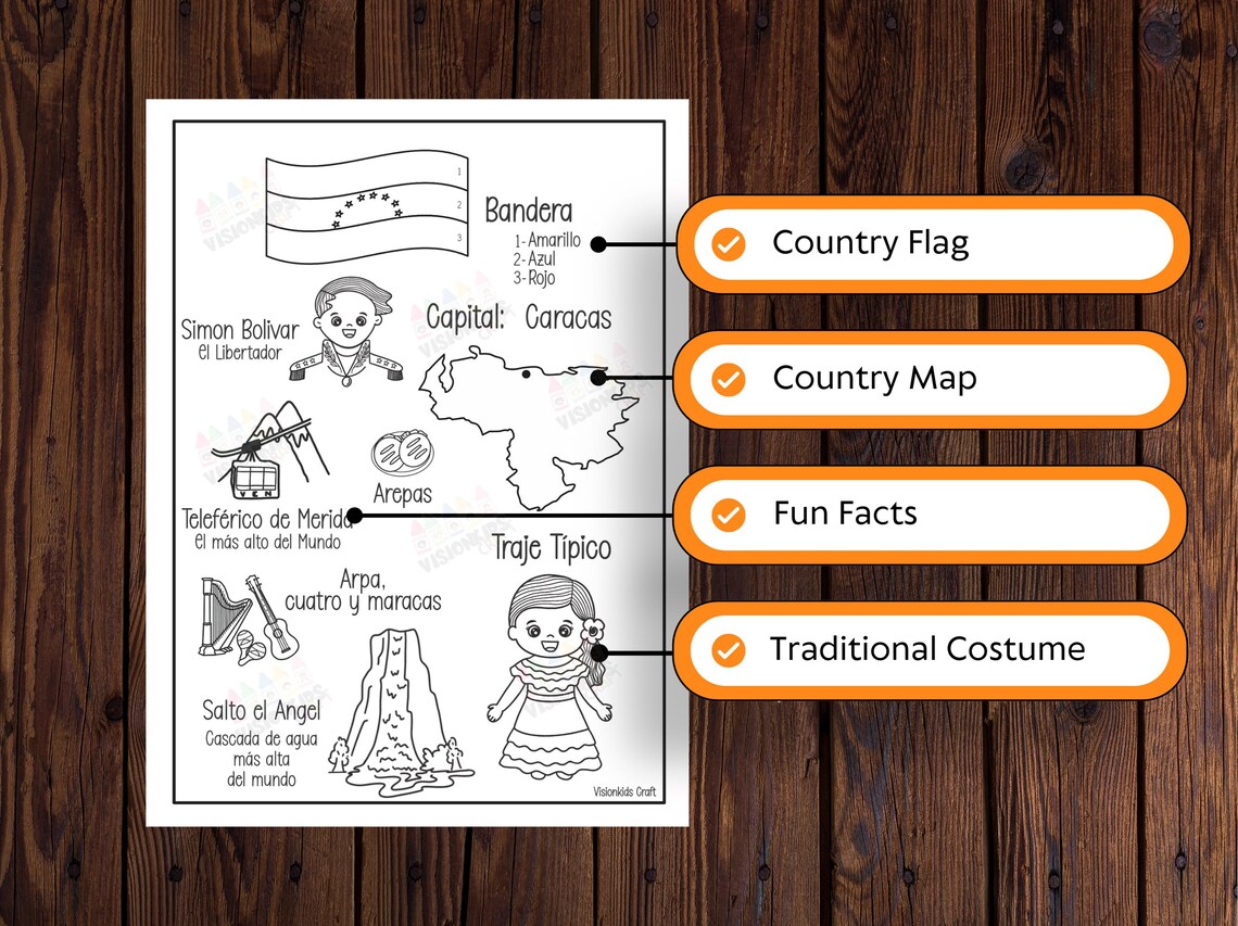 Venezuela Printable Activity, Word Search for Kids, Hispanic Heritage ...