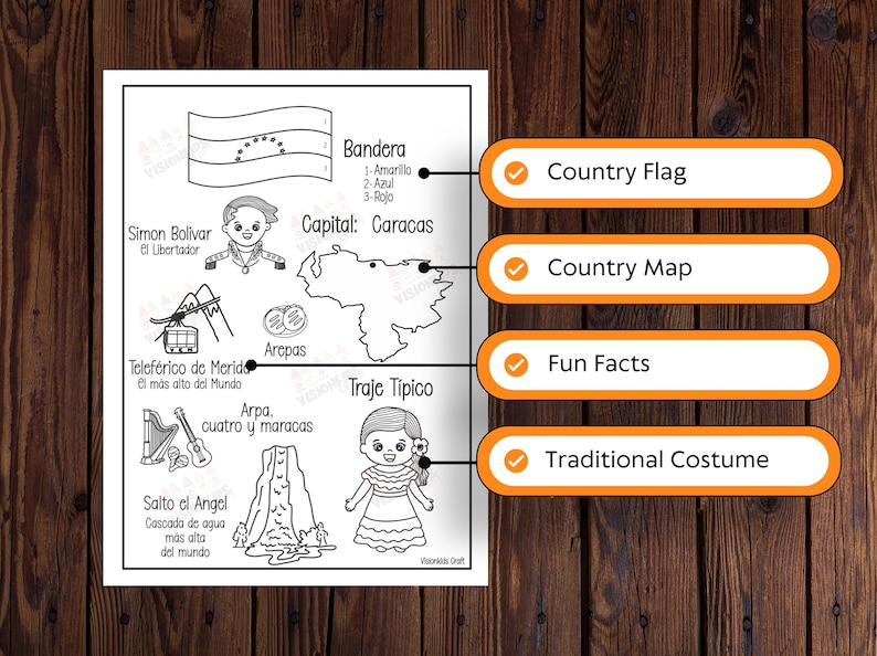 Venezuela Printable Activity, Word Search for Kids, Hispanic Heritage ...