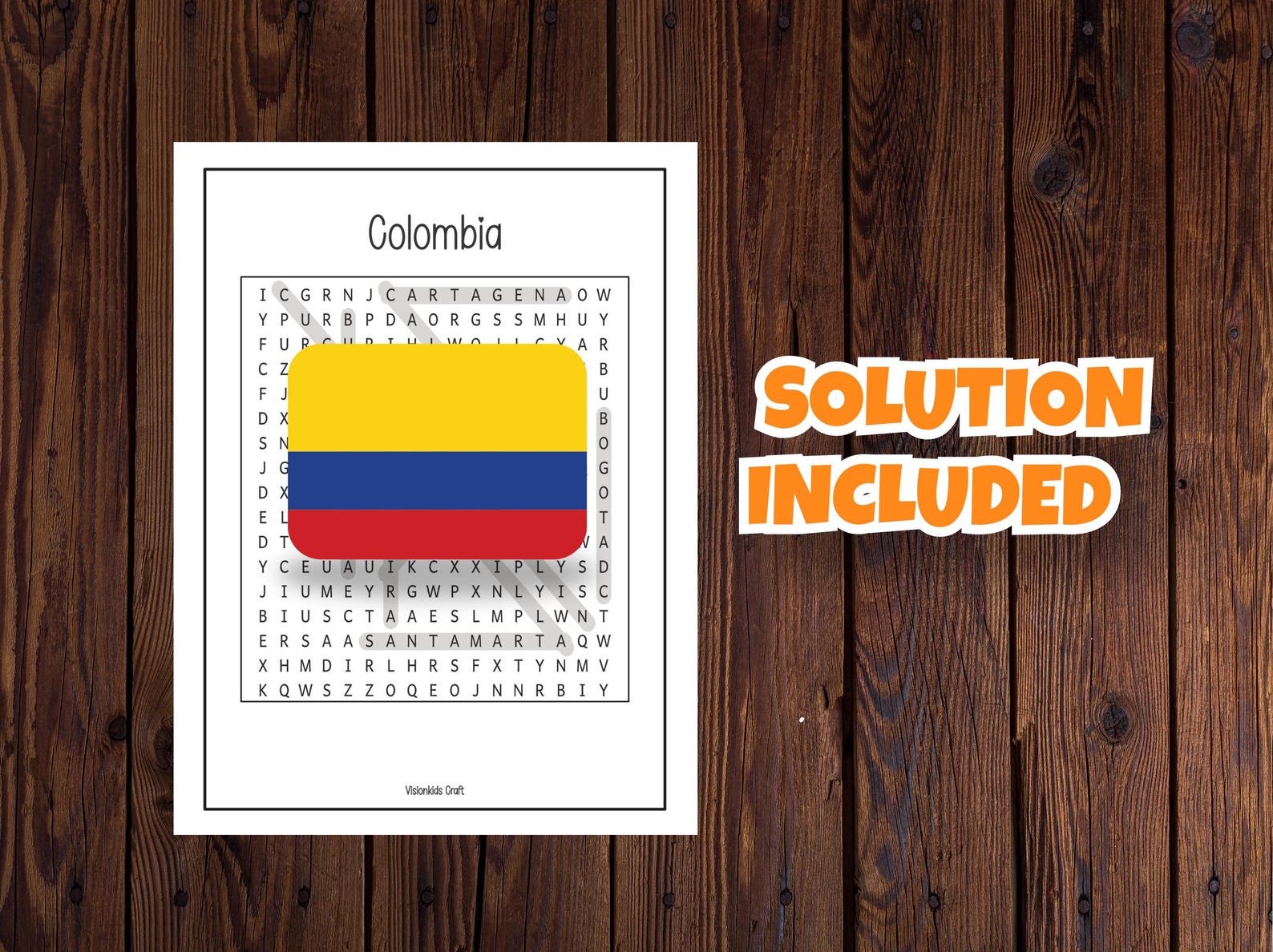 Colombia Word Search for Kids, Colombia Coloring Pages, Printable ...