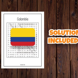 Colombia Word Search for Kids, Colombia Coloring Pages, Printable ...