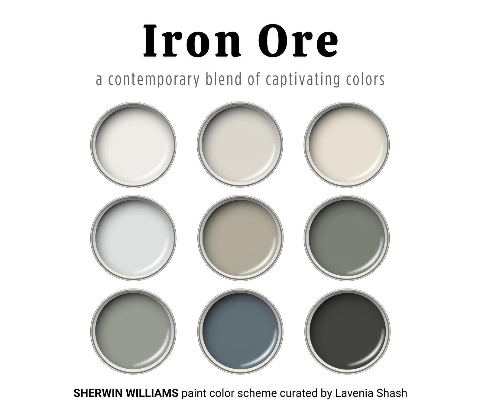 Iron Ore Color Palette: Sherwin Williams Paint Colors for Home - Whole ...