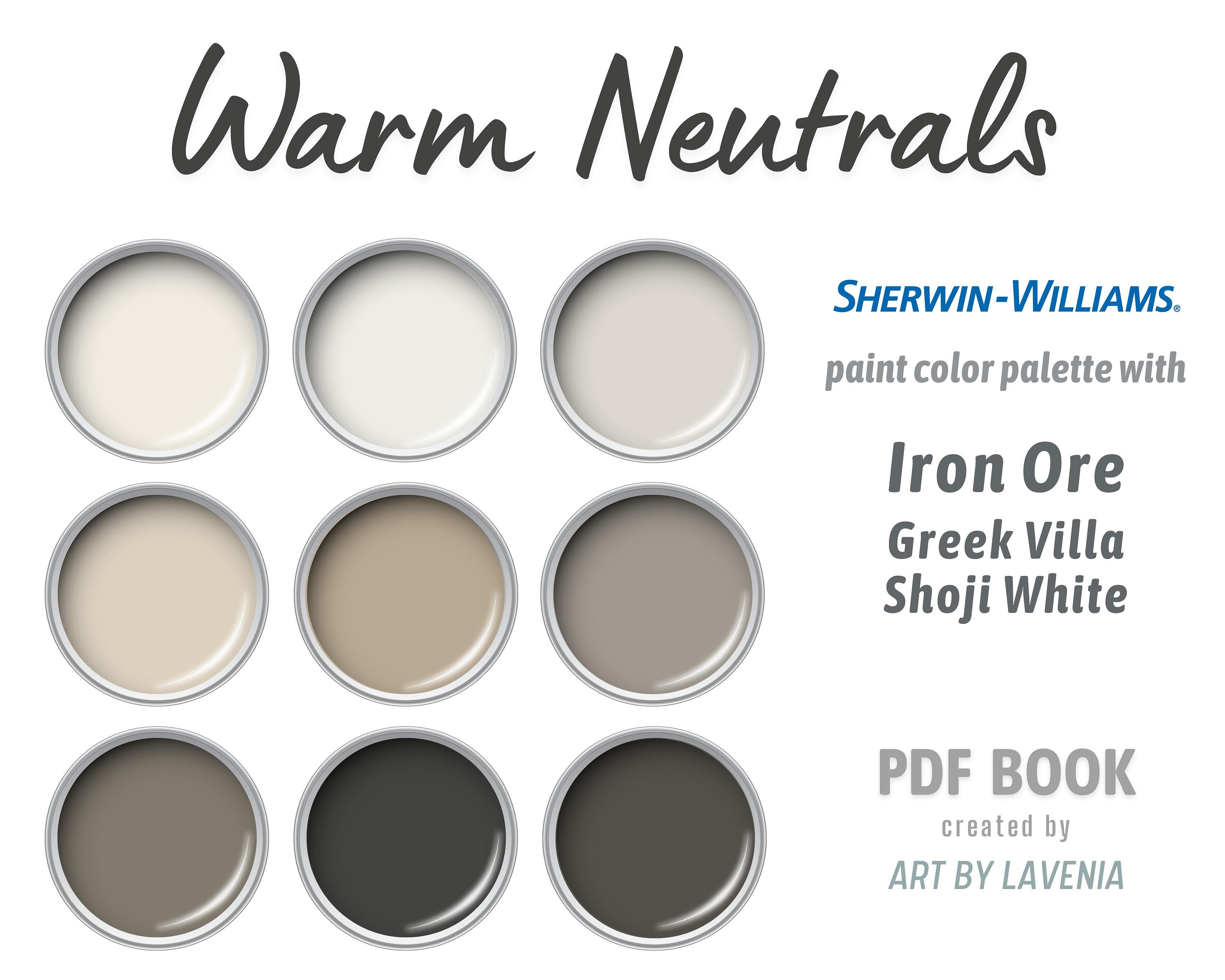 Warm Neutrals Color Palette With Sherwin Williams Greek Villa - Etsy