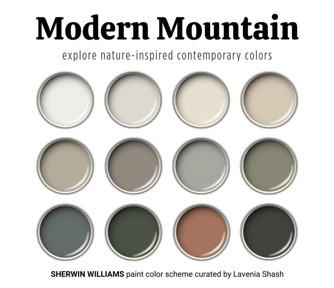 Modern Mountain Color Palette: Sherwin Williams Paint Scheme for Whole ...
