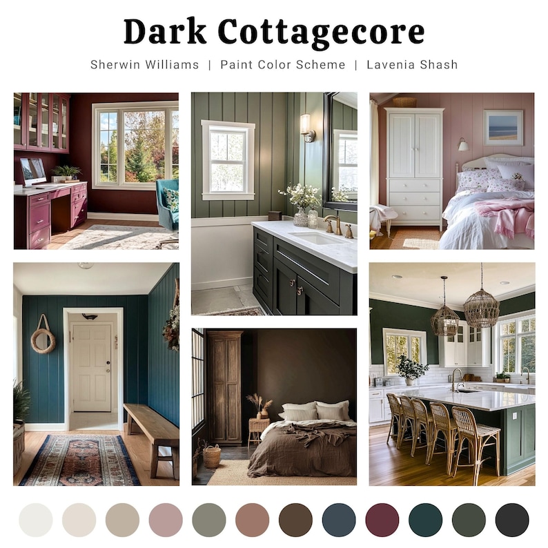 Cottagecore Color Palette: Sherwin Williams Dark and Moody Whole House ...