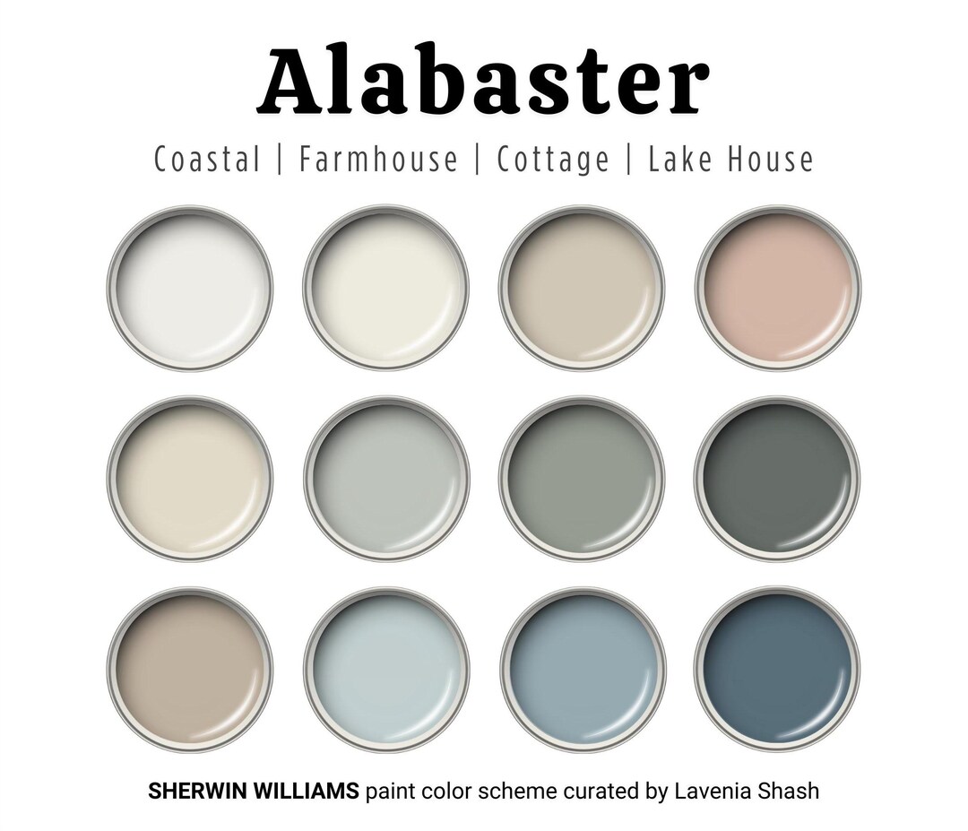 Alabaster Color Palette: Sherwin Williams Home Paint Scheme - Whole ...