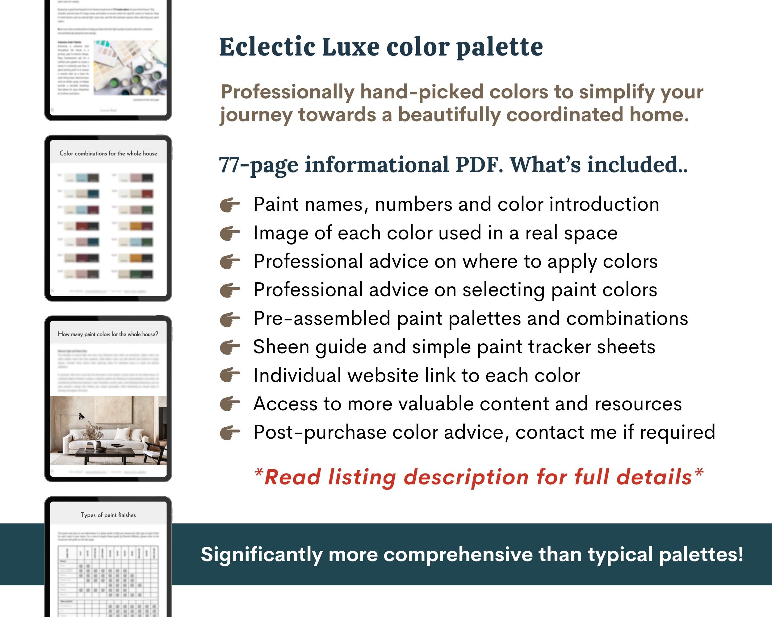Sherwin Williams Eclectic Luxe Color Palette: Interior Paint Guide ...