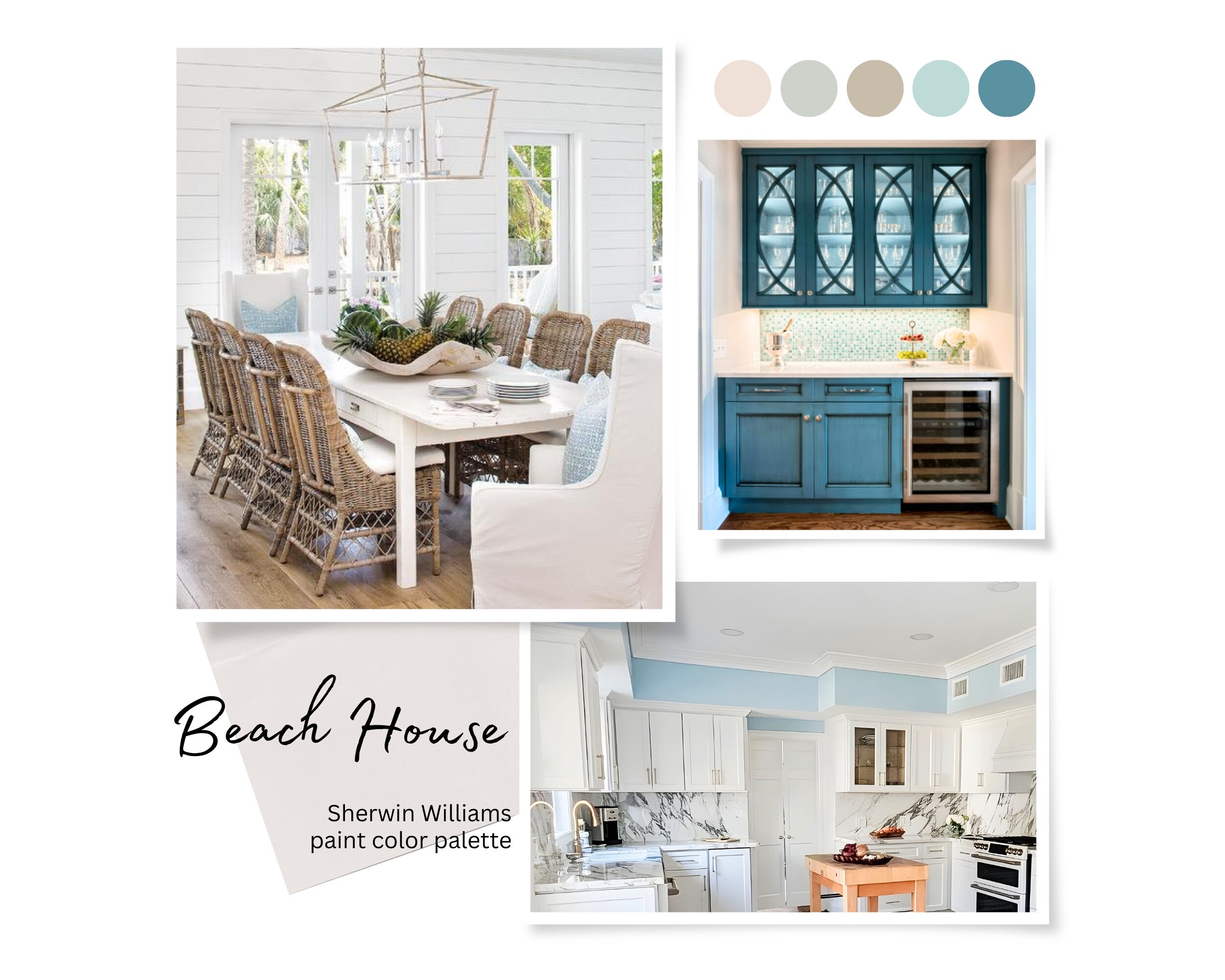 Beach House Color Palette: Sherwin Williams Coastal or Farmhouse Home ...