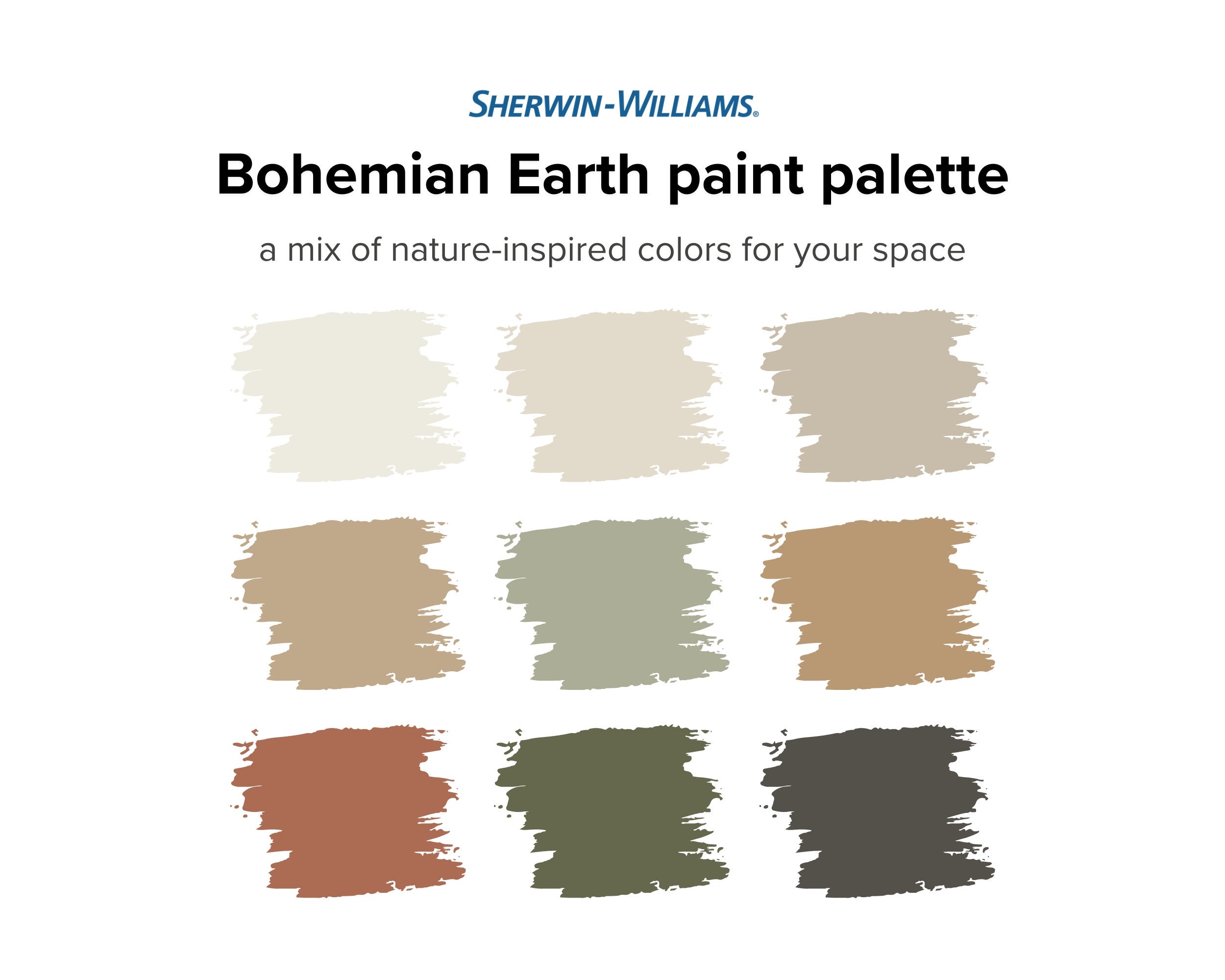 Boho Color Palette: Sherwin Williams Paint Colors for Earthy Warm ...