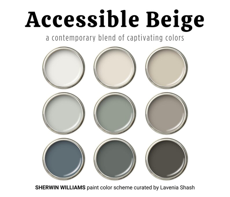 Accessible Beige Color Palette: Sherwin Williams Warm Neutral Paint ...