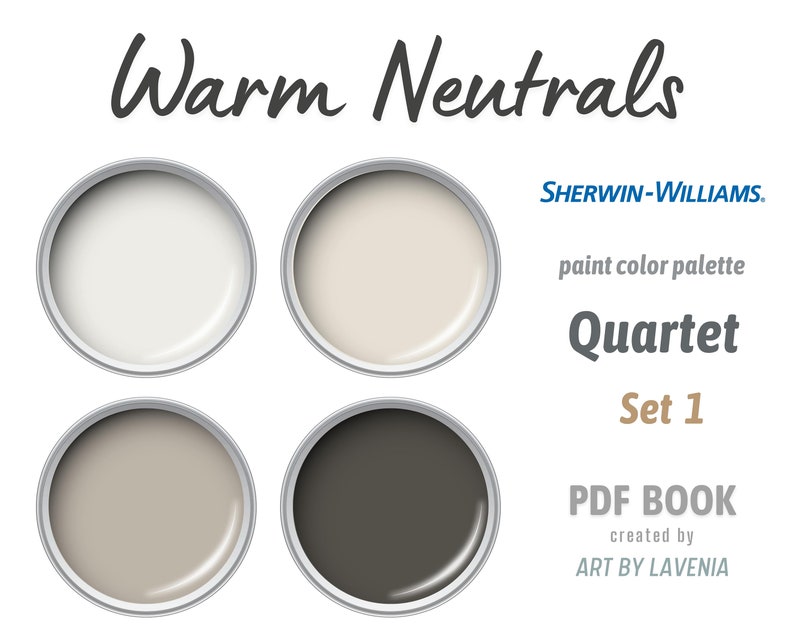 Warm Neutrals Color Palette With Sherwin Williams Paint - Etsy