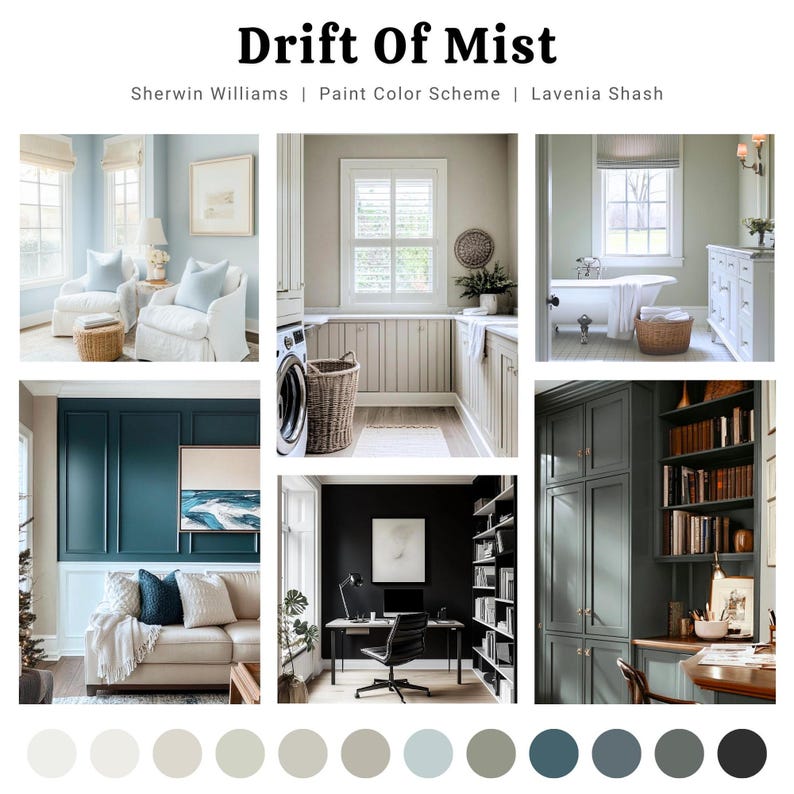 Drift of Mist Sherwin Williams Color Palette: Whole House Interior Wall ...