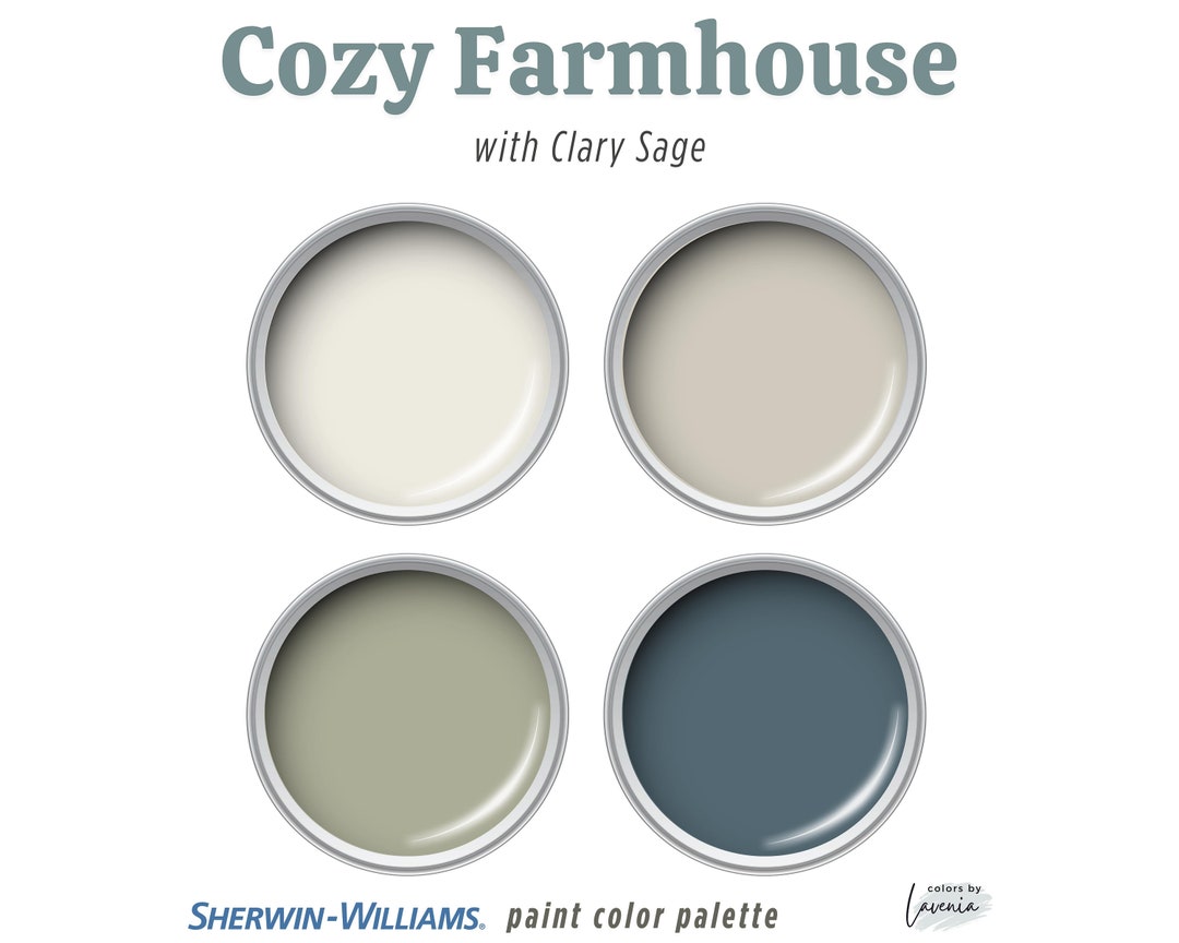 Sherwin Williams Farmhouse Color Palette With Clary Sage Cozy - Etsy ...