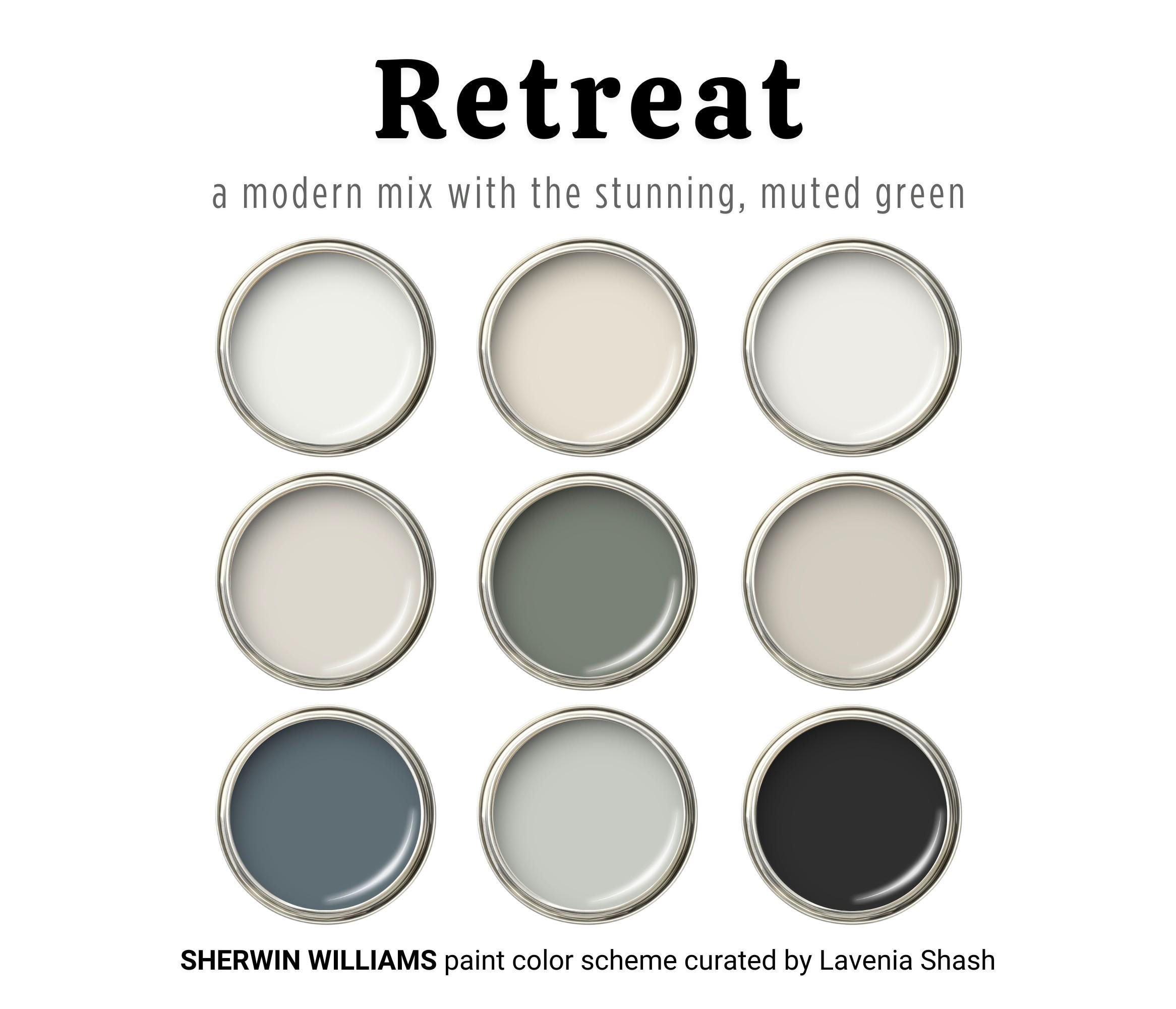 Sherwin Williams Retreat Color Palette: Home Paint Scheme for Whole ...