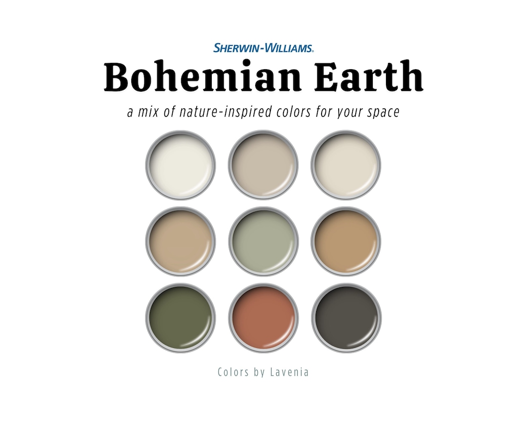 Sherwin Williams Boho Paint Color Palette Bohemian Earth, Color Scheme ...