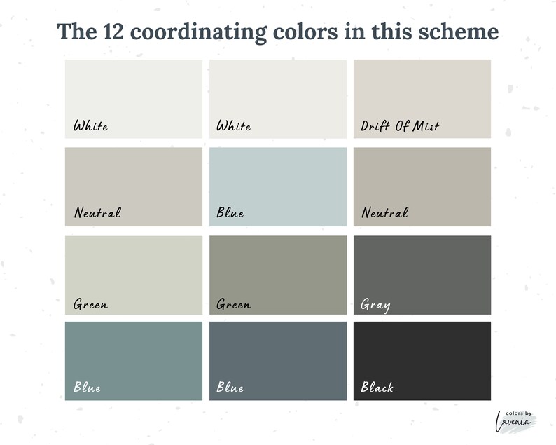 Drift of Mist Sherwin Williams Color Palette, Home Paint Color Palette ...