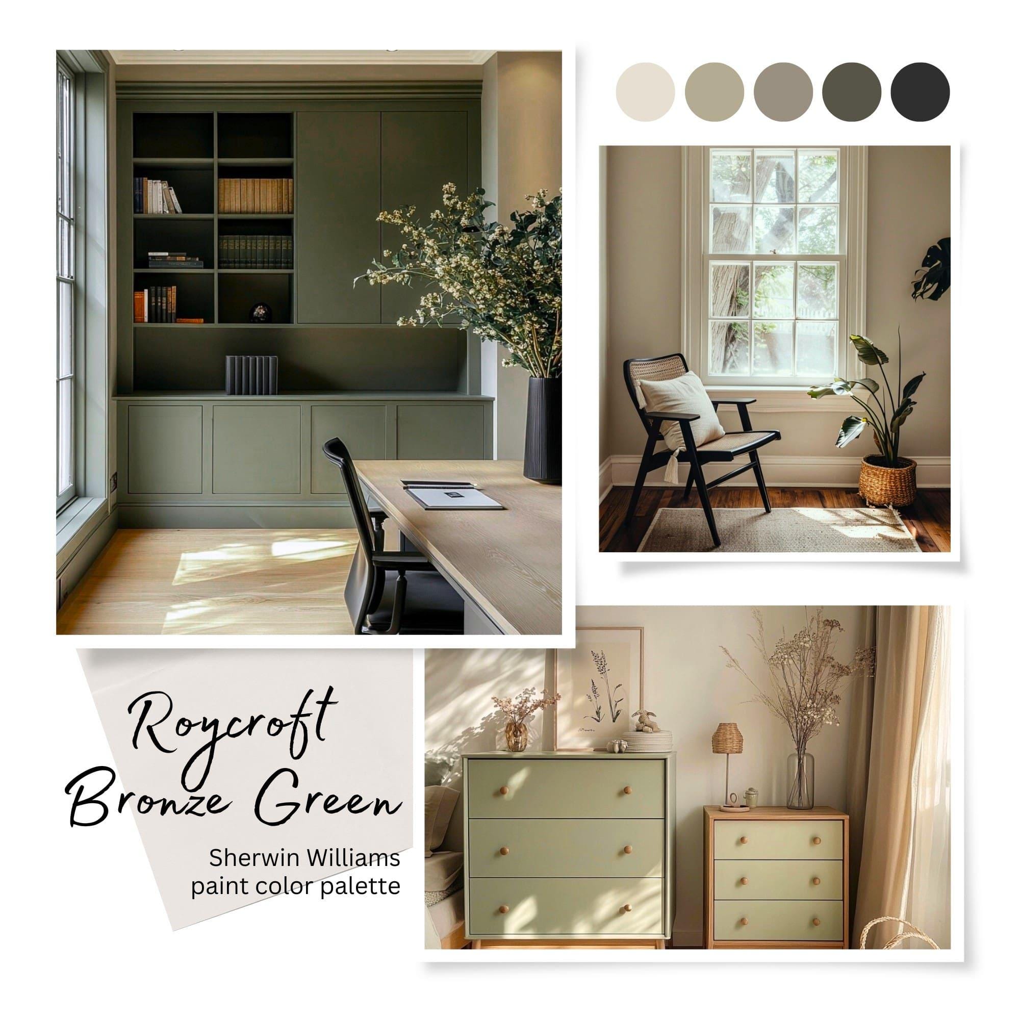 Roycroft Bronze Green Sherwin Williams Color Palette, 2024 Paint Colors ...
