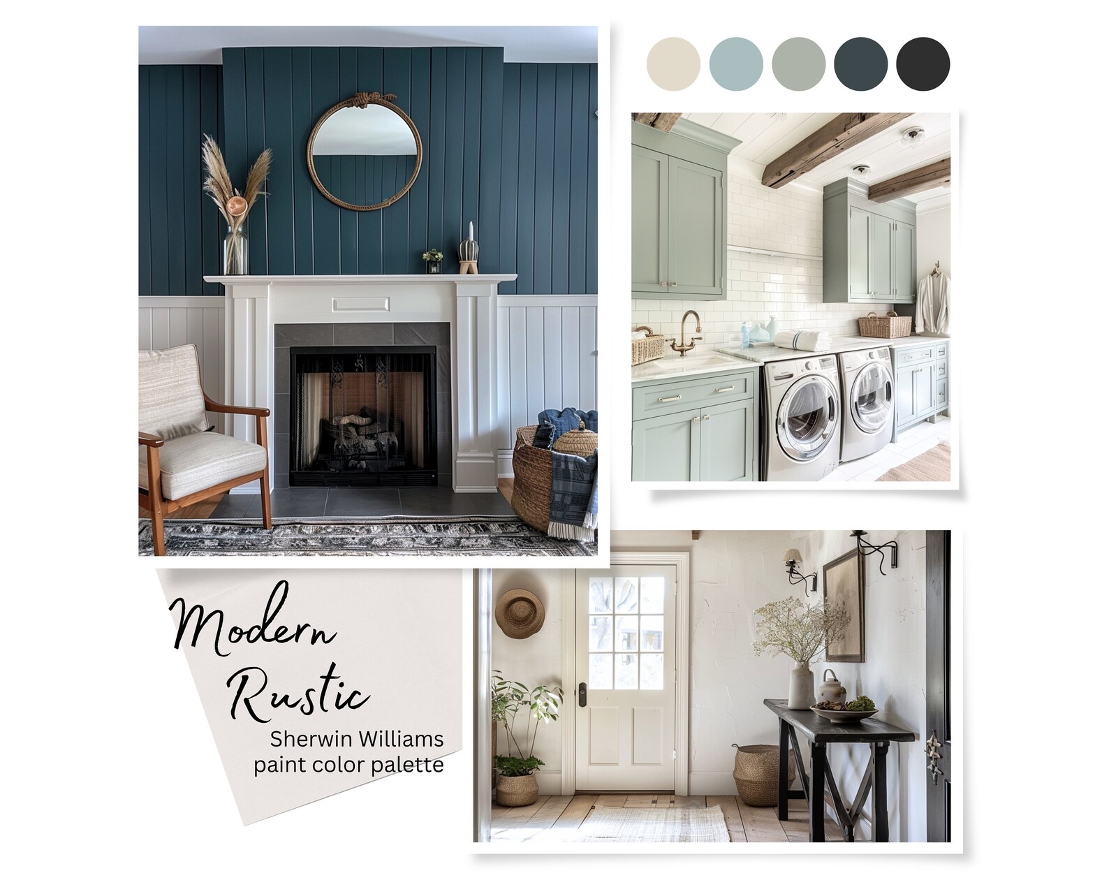Modern Rustic Color Palette: Sherwin Williams Paint Palette for Rustic ...