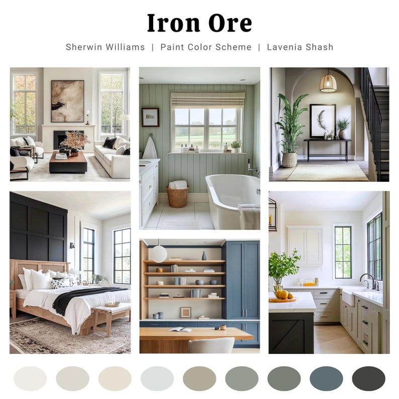 Iron Ore Color Palette: Sherwin Williams Paint Colors for Home - Whole ...