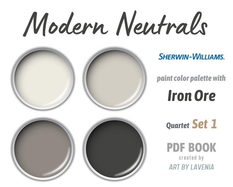 Sherwin Williams Modern Neutrals Paint Color Palette With Iron - Etsy ...