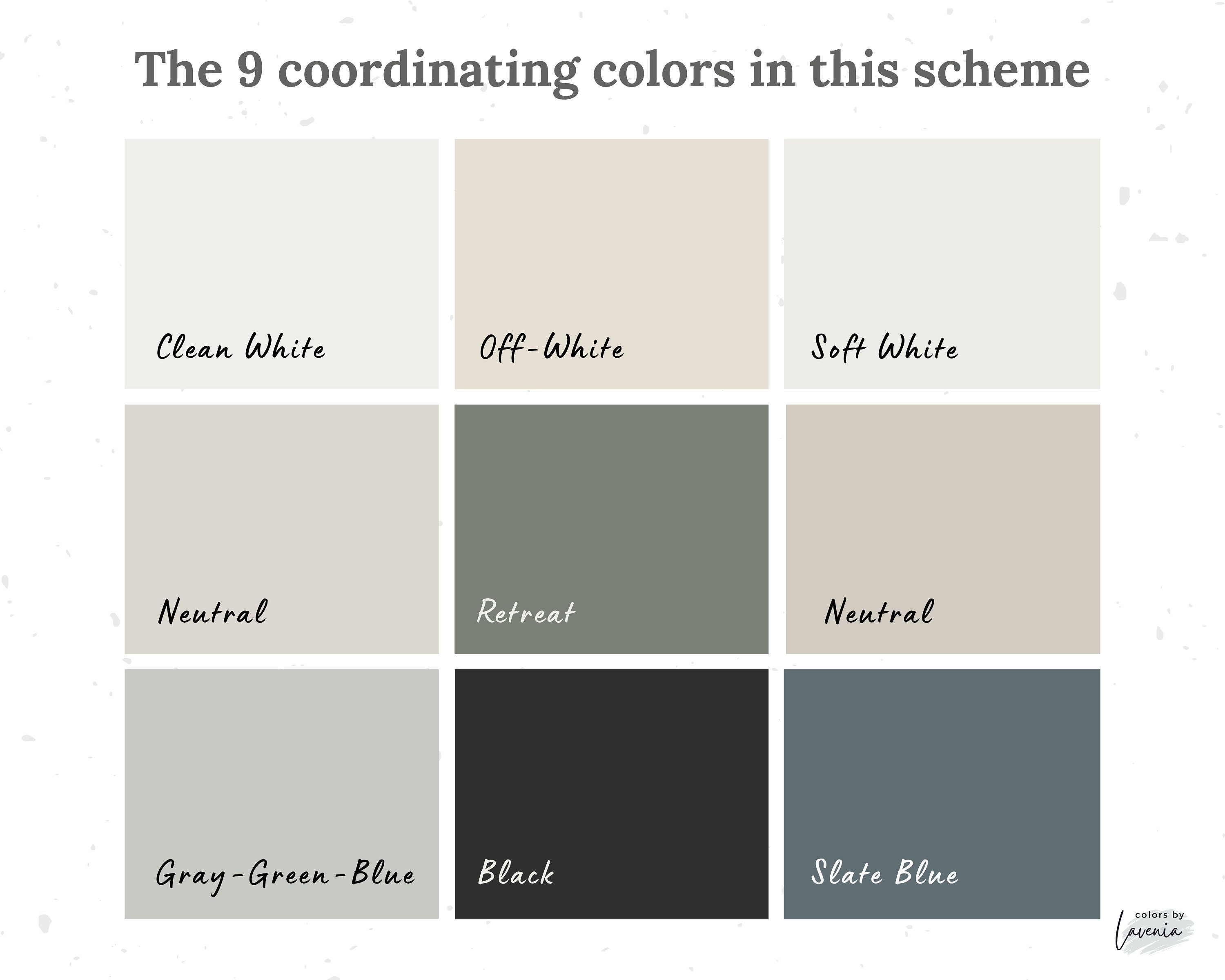 Sherwin Williams Retreat Color Palette, Whole House Paint Palette, 2024 ...