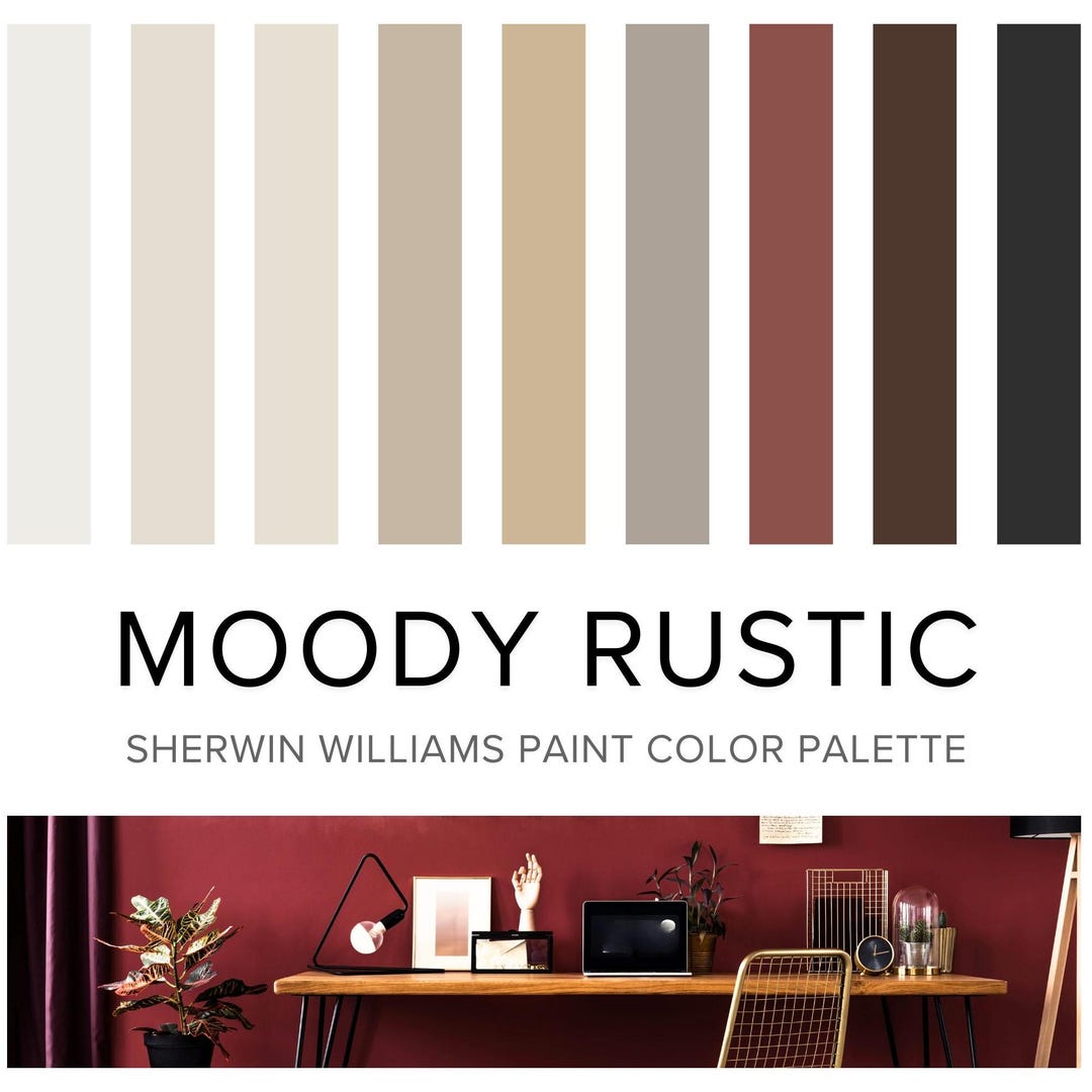 Moody Rustic Color Palette: Sherwin Williams Home Paint Scheme - Warm ...