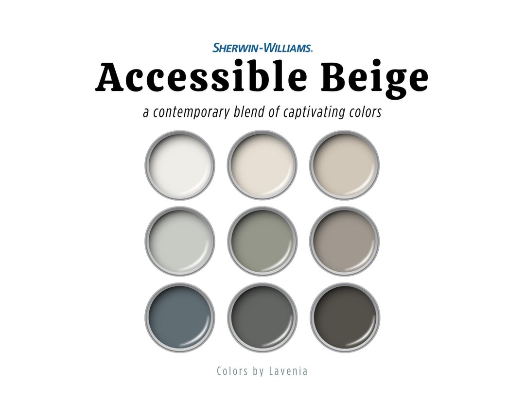 Accessible Beige Color Palette: Sherwin Williams Warm Neutral Paint ...