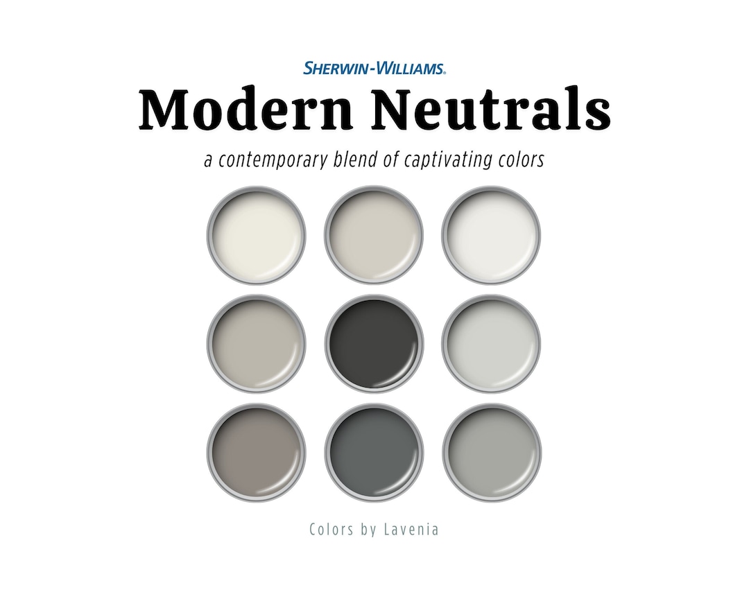 Sherwin Williams Modern Neutrals Paint Color Palette, Modern Farmhouse ...
